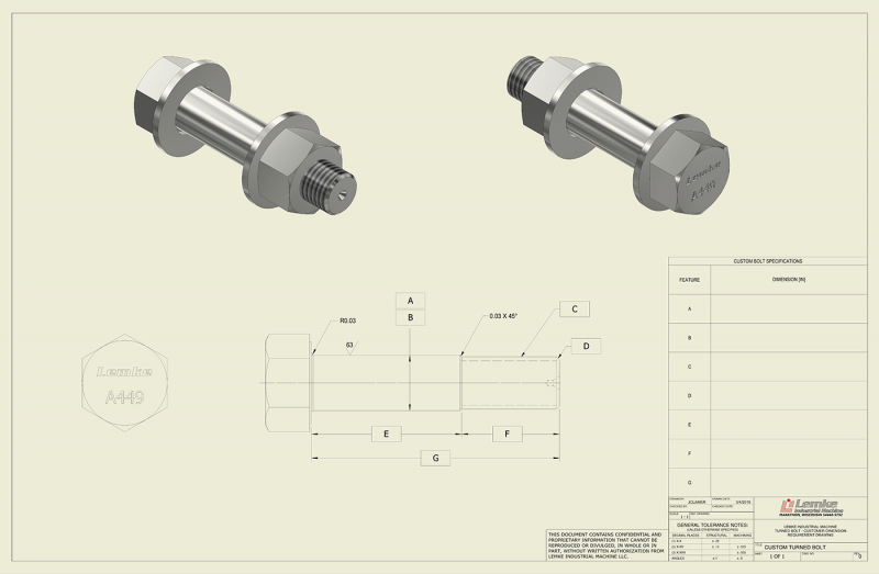 Turned Bolts - Lemke Industrial Machine